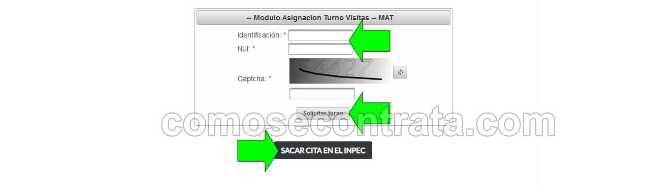 INPEC Colombia - Ir a Pedir Cita en Línea o Teléfono